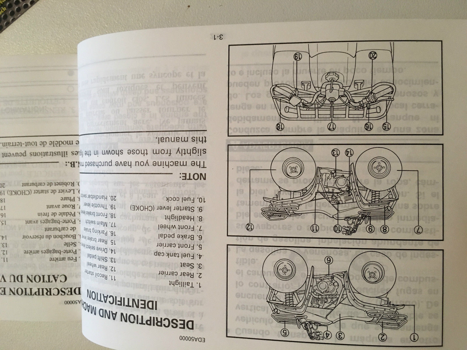 GENUINE YAMAHA TIMBERWOLF YFB 250 OWNERS MANUAL