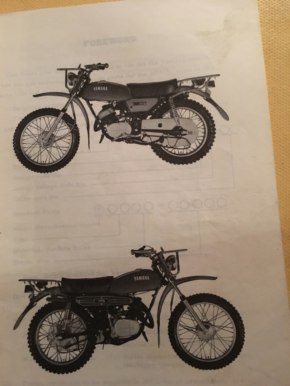 YAMAHA AG175 PARTS MANUAL