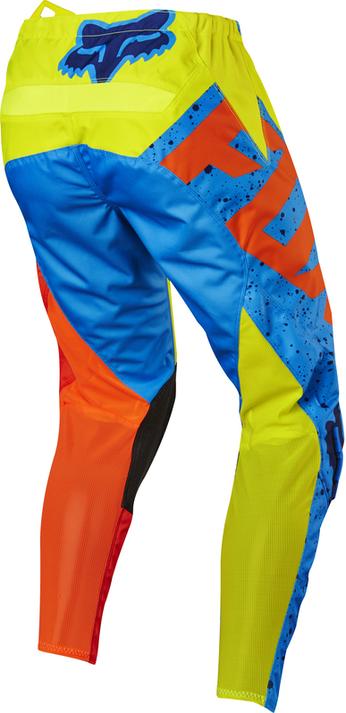 KIDS 180 FOX RACING NIRV MX PANTS BLUE / YELLOW / ORANGE SIZE 4