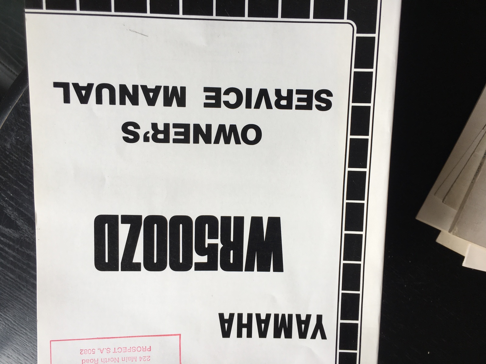 YAMAHA WR 500 ZD YAMAHA SERVICE WORKSHOP MANUAL