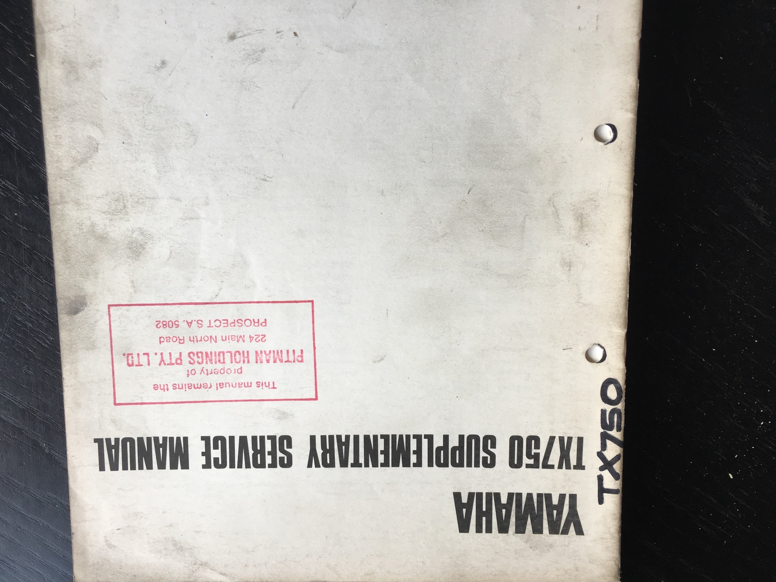 YAMAHA TX 750 SUPPLEMENTARY YAMAHA SERVICE WORKSHOP MANUAL