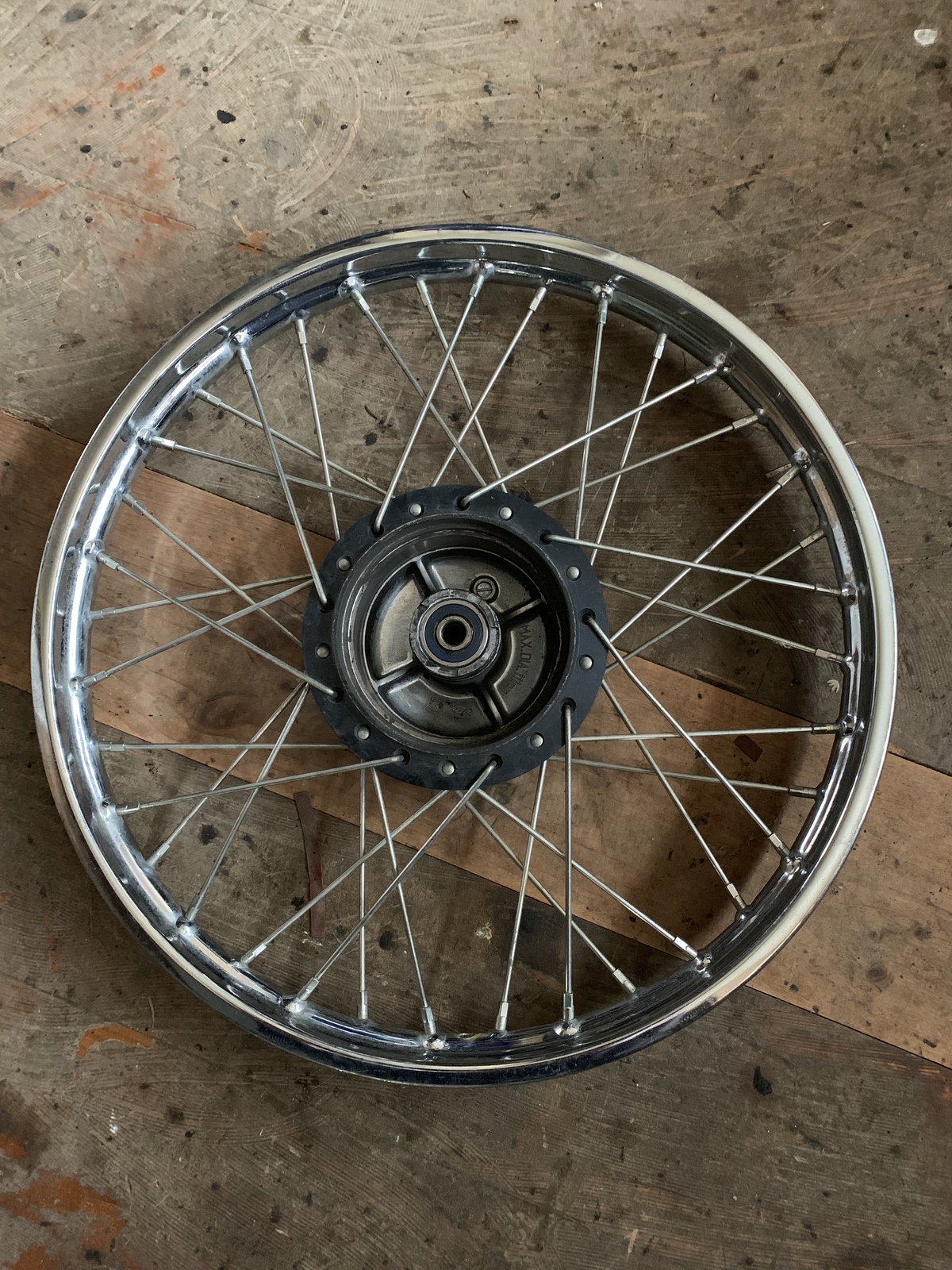 HONDA CT 110 POSTIE FRONT 17 INCH WHEEL / RIM - BARE - NO BRAKES - NO TYRE
