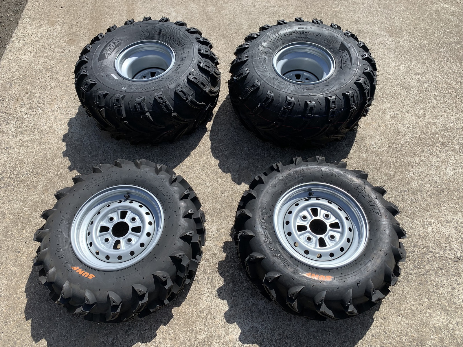 FRONT AND REAR RIM AND TYRE PACKAGE HONDA TRX 300 2X4 23X8X11 25X12X9