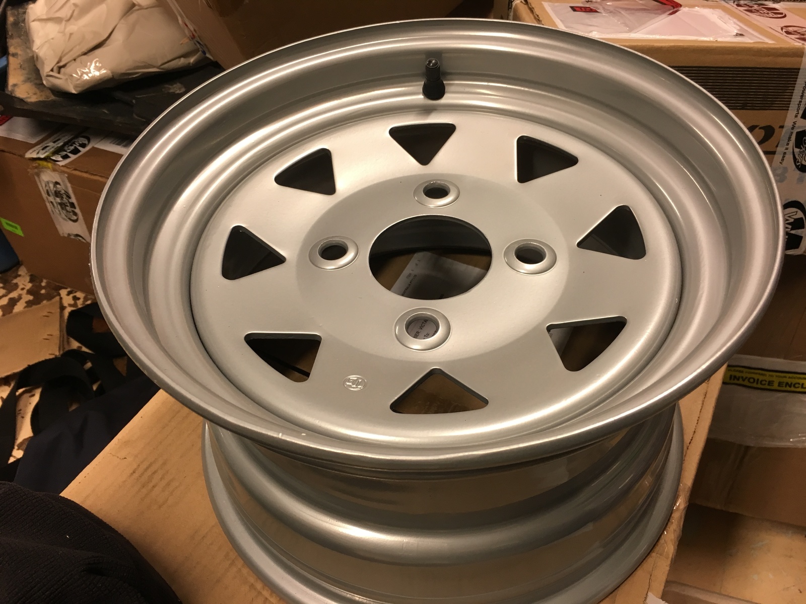 12 INCH X 7 WIDE ATV REAR RIM STD AXLE OFF SET 2 + 5 TRX YFM LTF