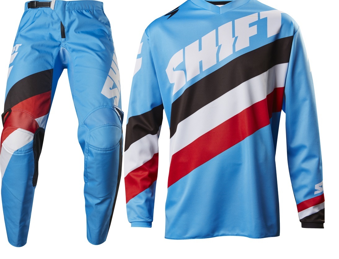SHIFT MX OFFROAD RACE WHIT3 TARMAC BLUE / STRIPES EXTRA LARGE JERSEY 36 ...