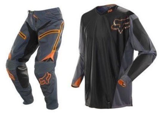 FOX RACING LEGION MX ENDURO GEAR SET GREY ORANGE PANTS 32 MEDIUM